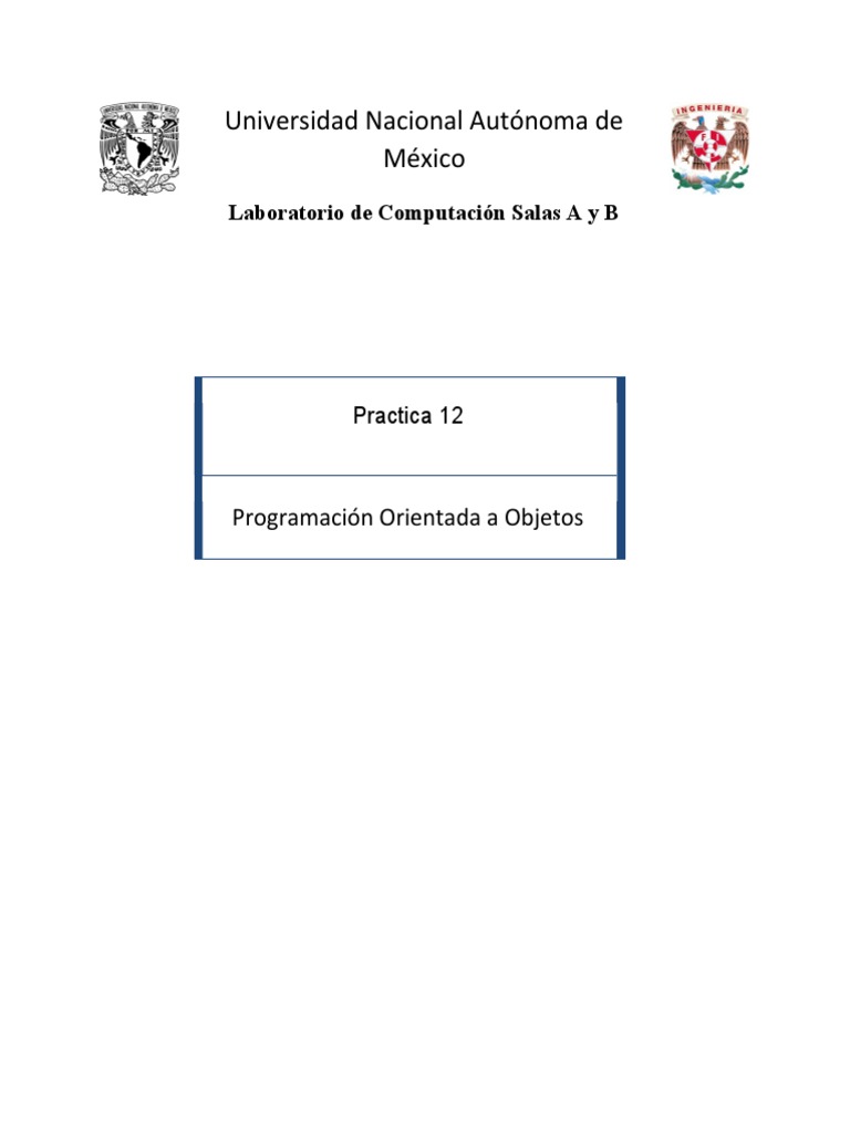 Practica 12 - POO | PDF | Métodos y materiales de enseñanza | Informática