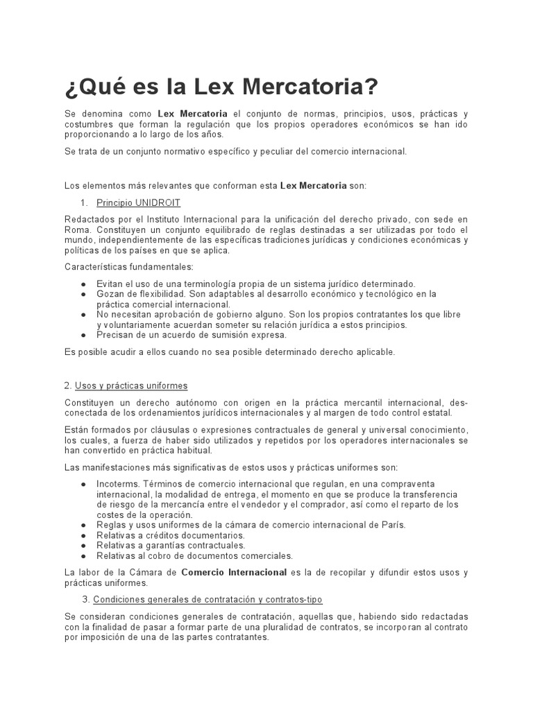Lex Mercatoria | PDF | El comercio internacional | Justicia