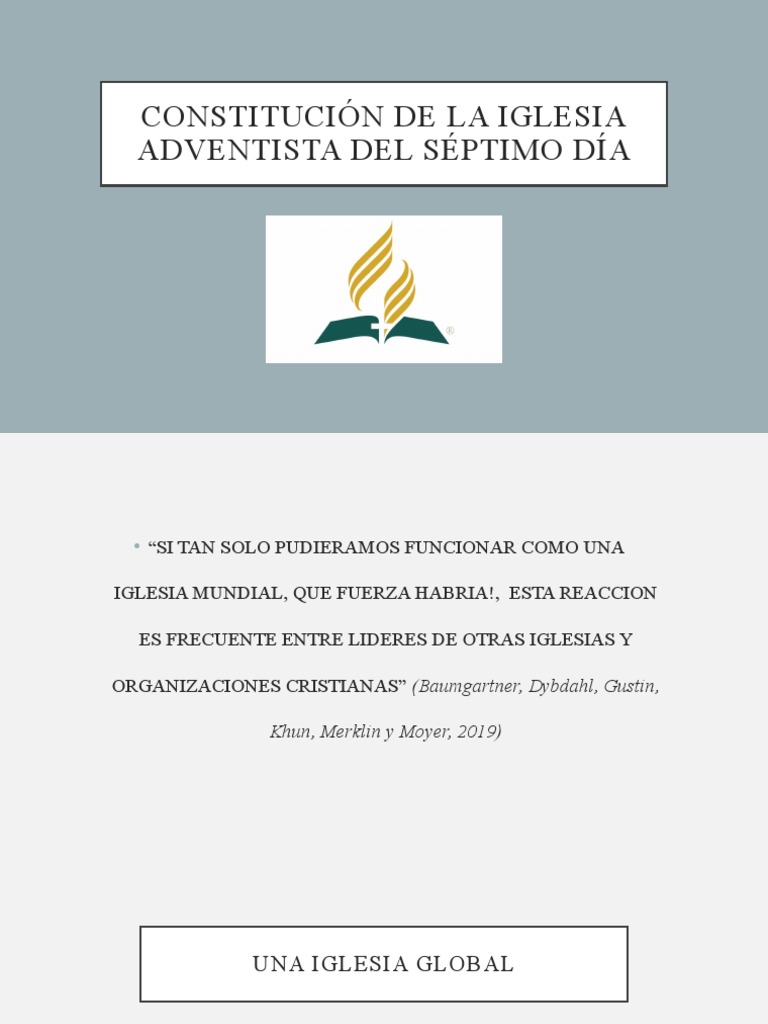 Constitución de La Iglesia Adventista Del Séptimo Día | PDF | Iglesia Adventista del Séptimo Día ...