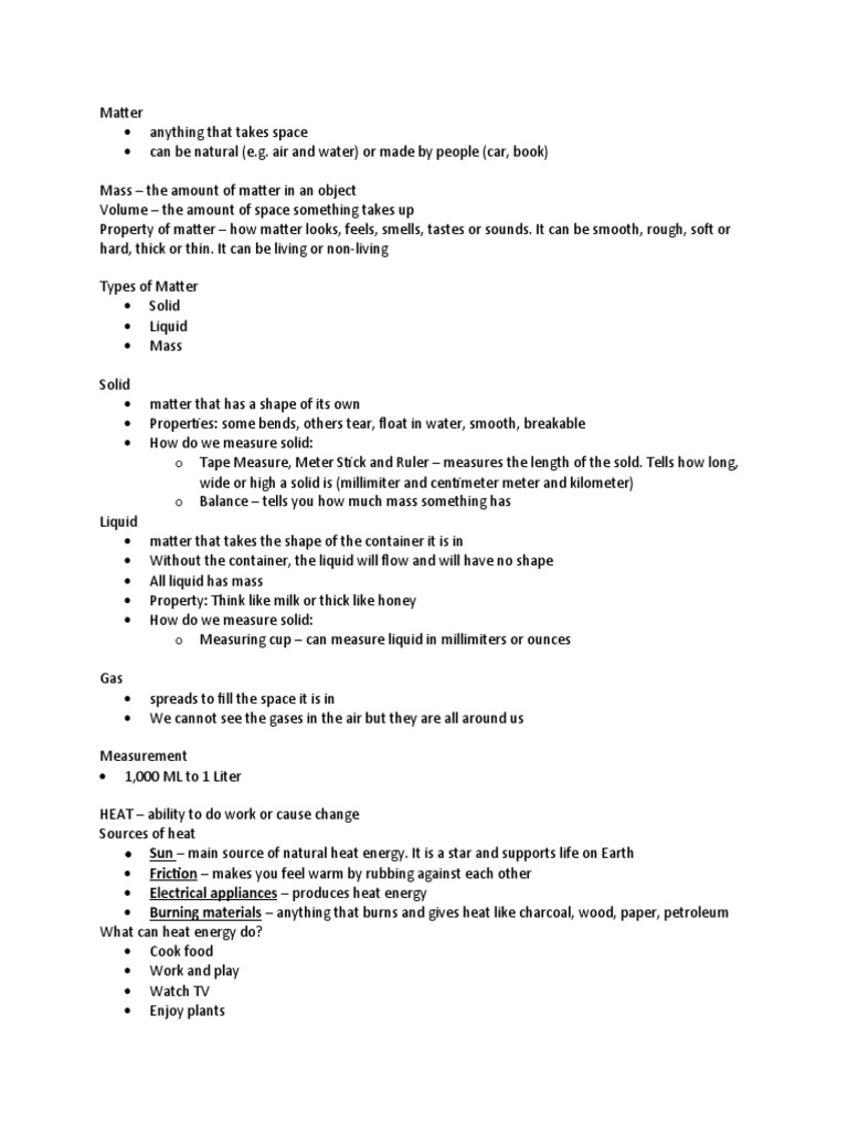 Science Review Notes | PDF