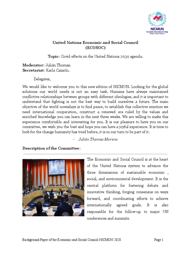 ECOSOC - Background Paper | PDF | Sustainability | United Nations