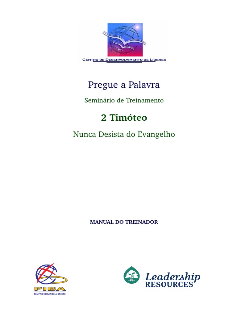 Principio de Hermeneutica 2 Timoteo | PDF | Pastor | Bíblia