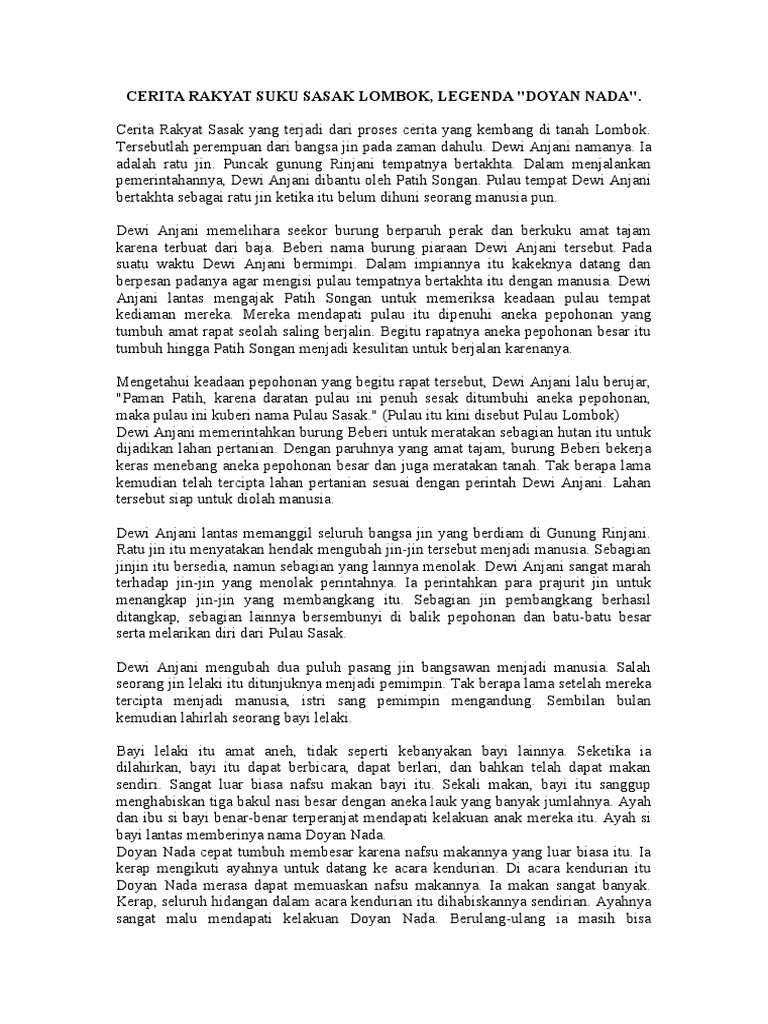 Legenda Doyan Nada dari Sasak Lombok | PDF | Agama & Spiritualitas