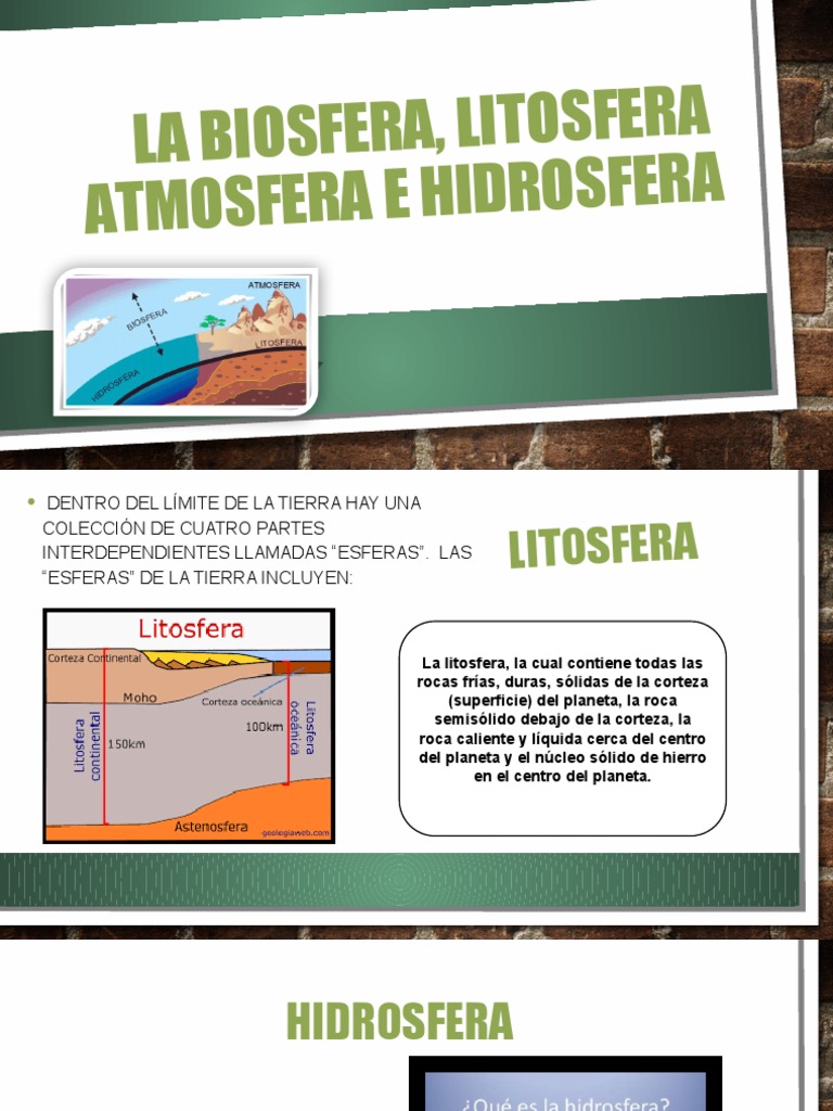 La Biosfera, Litosfera Atmosfera e Hidrosfera | PDF