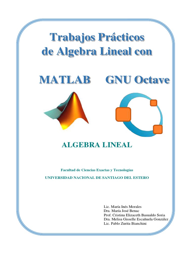 Guia de Matlab Algebra Lineal | PDF | Matriz (Matemáticas) | Espacio vectorial