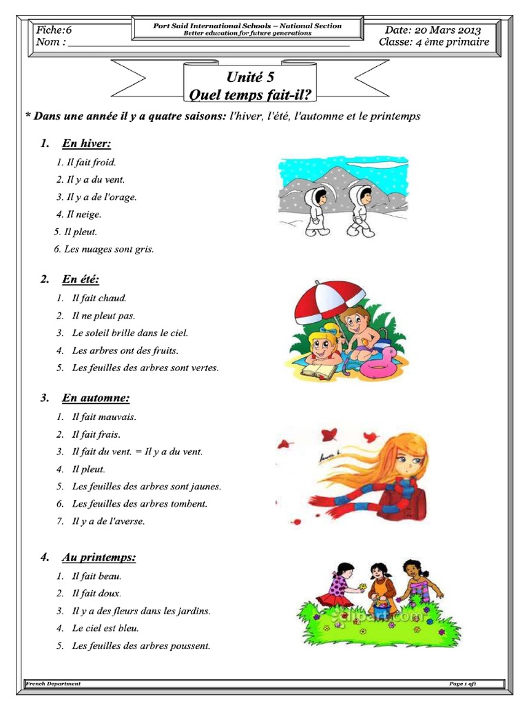 Quel Temps Fait-Il? | PDF