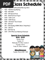 1st Grade Daily Class Schedule | PDF