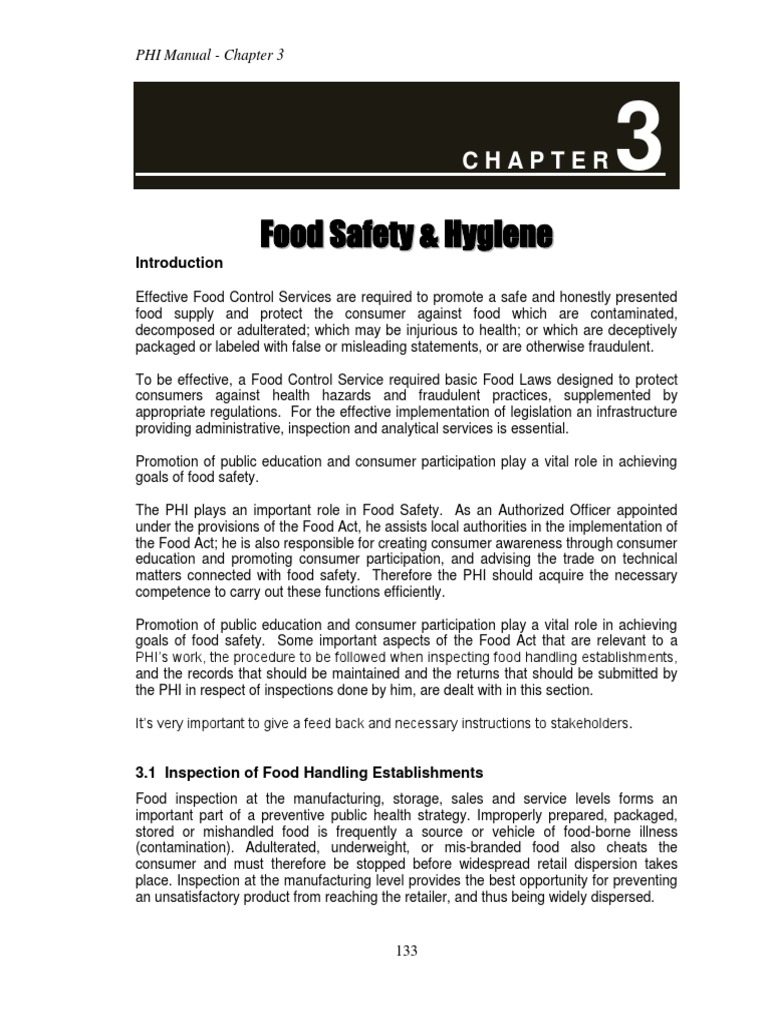 05 Chapter 3 - FOOD SAFETY - (133-157) | PDF | Food Safety | Foods