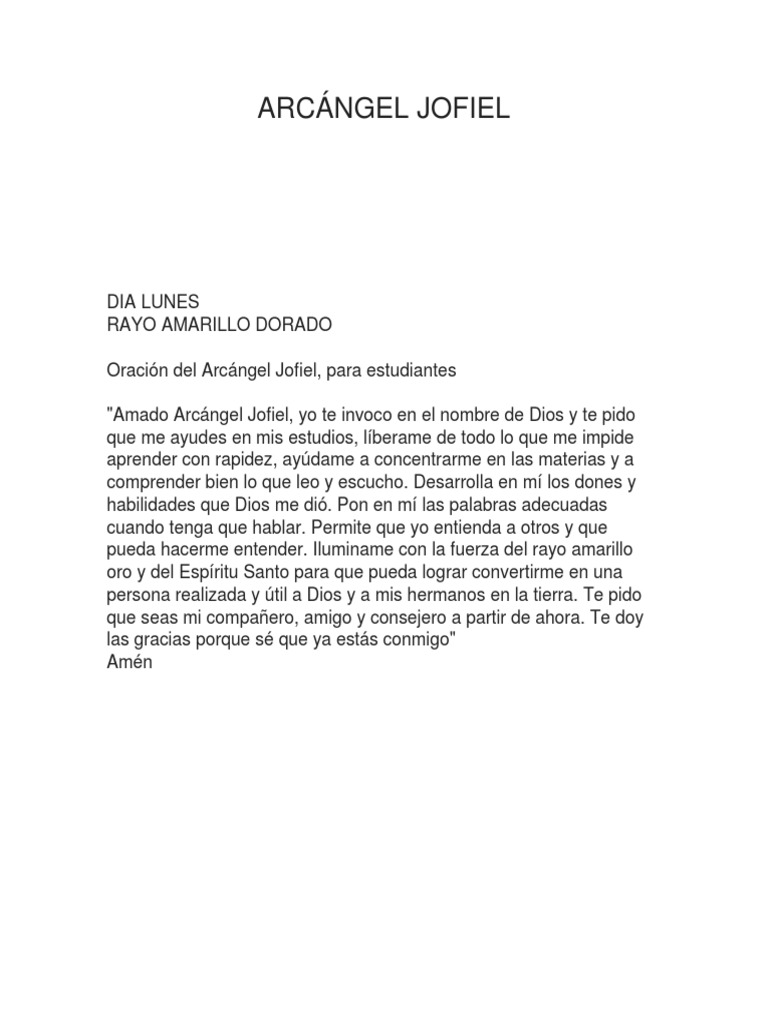 Arcángel Jofiel Pdf