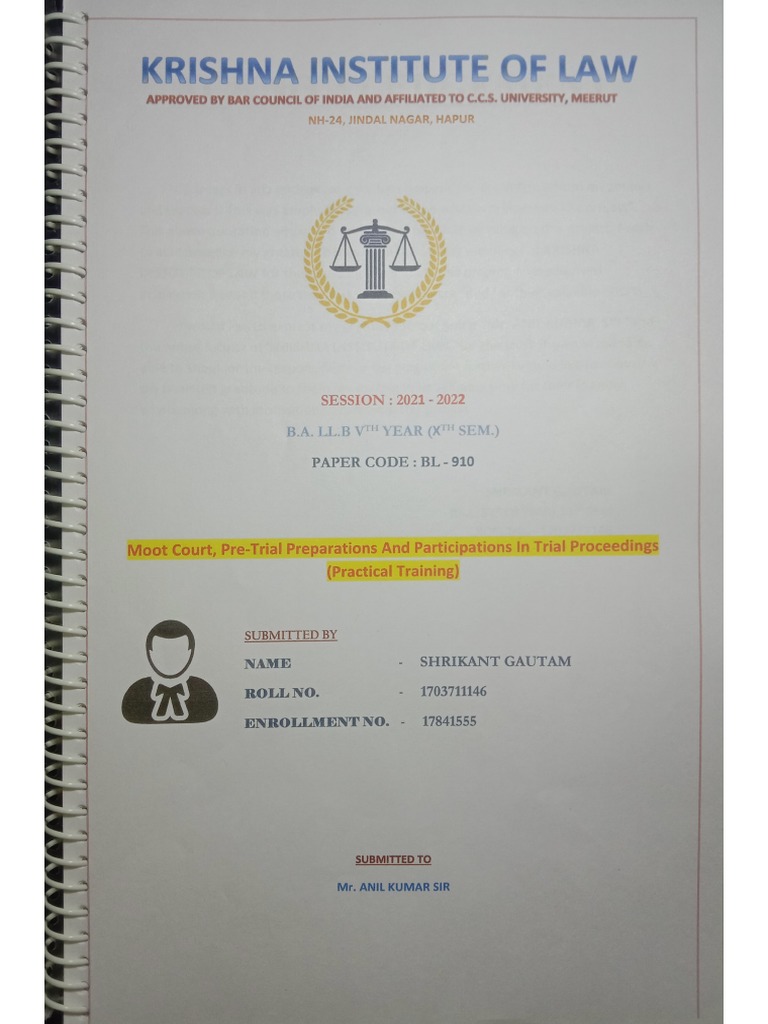 Moot Court Practical File | PDF