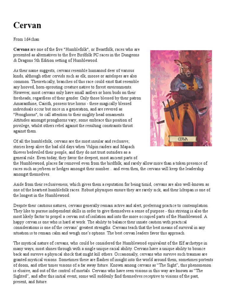 Cervan - 1d4chan | PDF | Deer