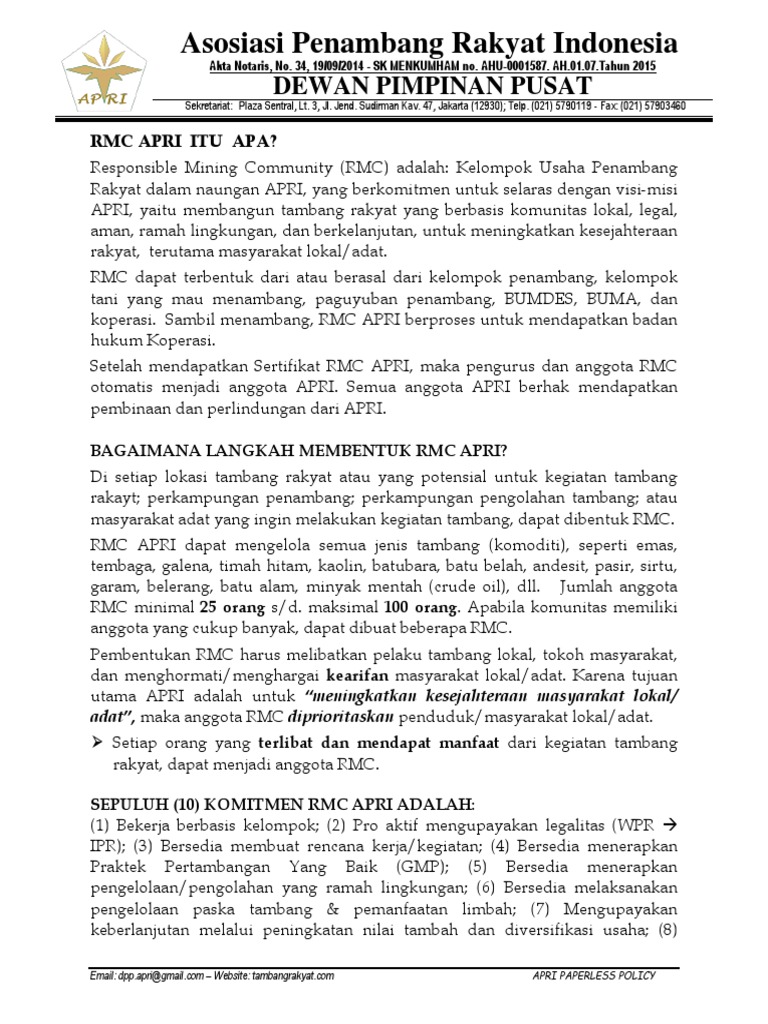 01.b RMC APRI & Tata Cara Pembentukannya | PDF