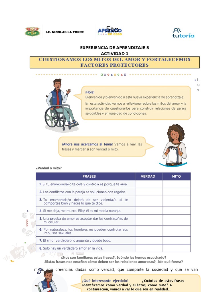 Experiencia de Aprendizaje 5 | PDF | Amor