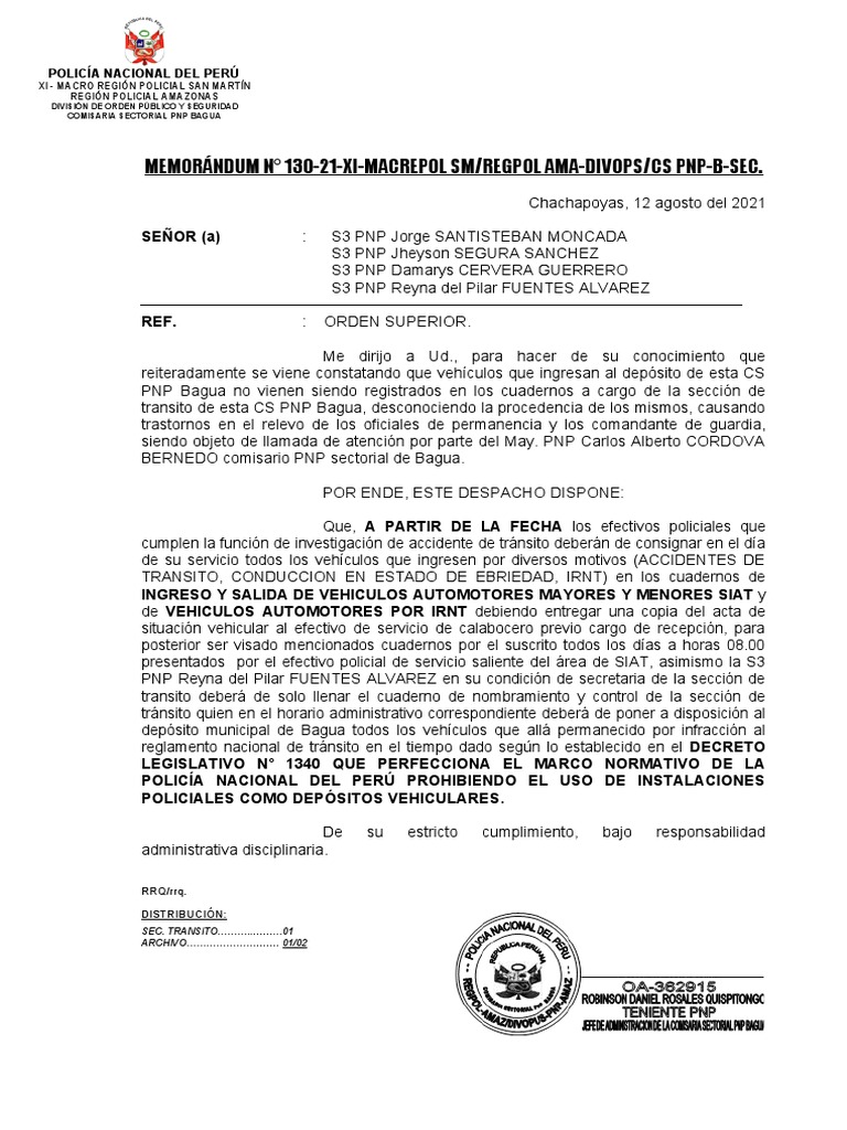 Memorándum Modelo | PDF | Policía | Cumplimiento de la ley