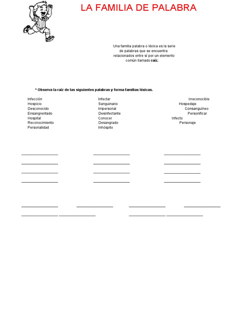 Familias Léxicas y Raíces de Palabras | PDF