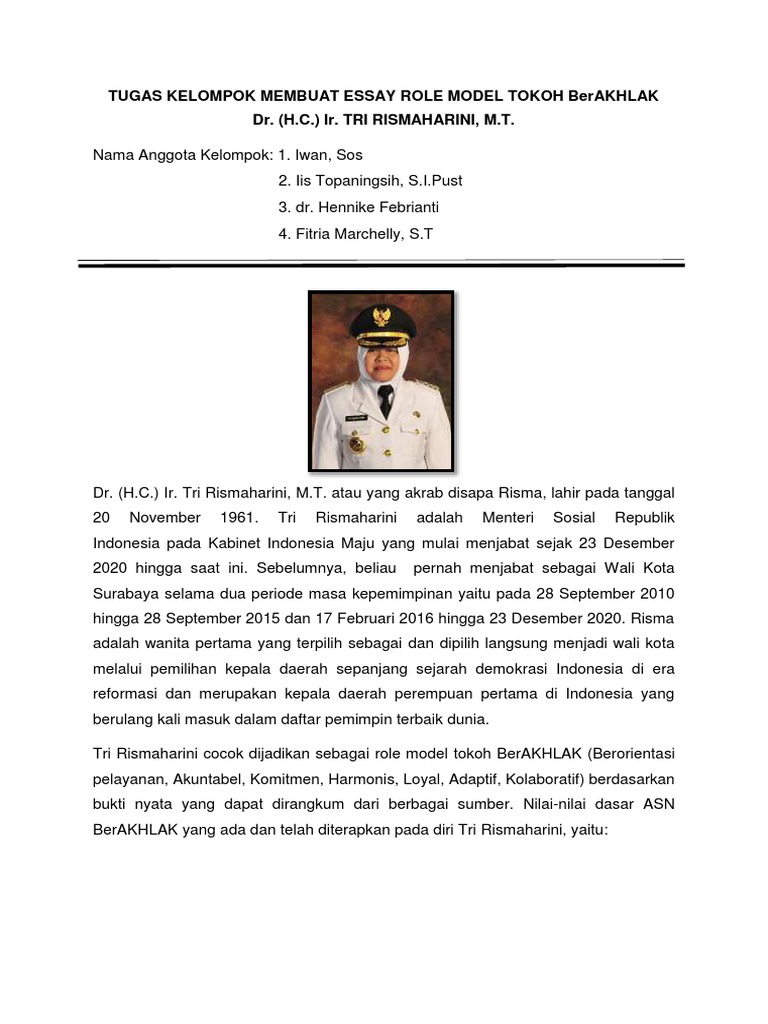 Role Model Tokoh Berakhlak Tri Rismaharani | PDF