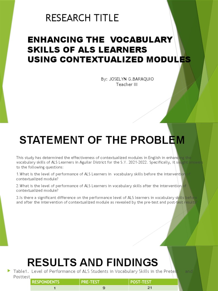 Joselynbaraquio AR FINAL | PDF | Learning | Vocabulary