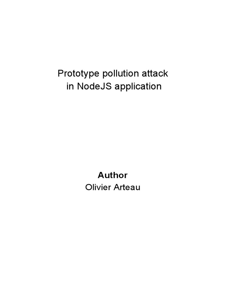 Javascript Prototype Pollution Attack In Nodejs Pdf Java Script Subroutine 5035