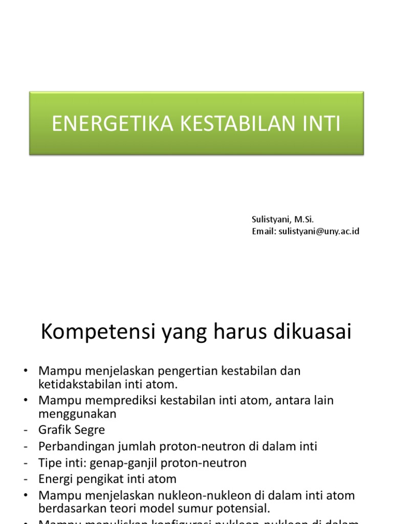Energetika Kestabilan Inti | PDF