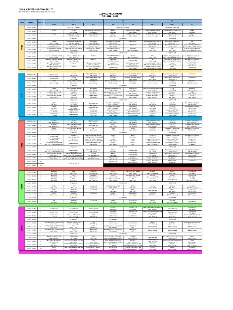 Senior High Schedule (2022 - 2023 AY) | PDF