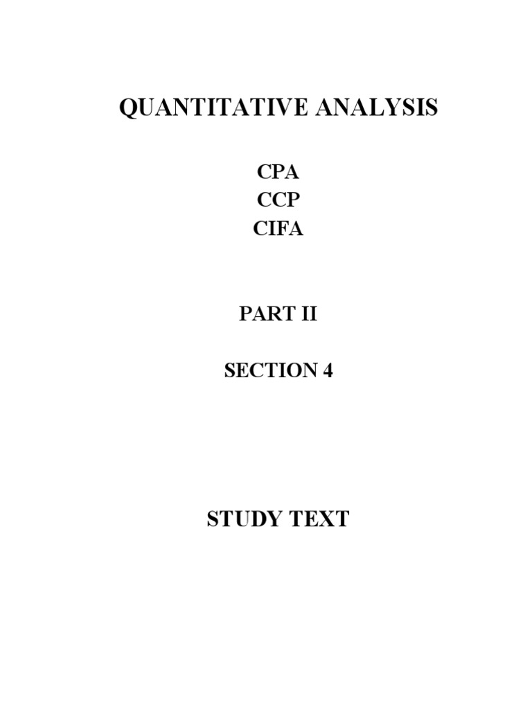 Quantitative Analysis | PDF | Equations | Quadratic Equation