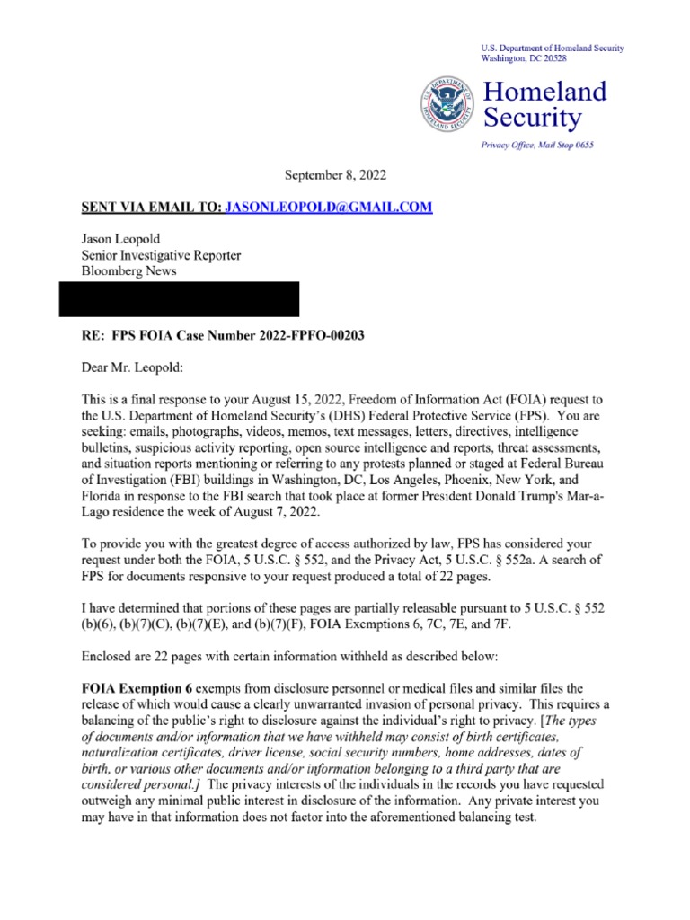 Jason Leopold: FOIA FBI Threats Following Mar-a-Lago Raid | Download ...