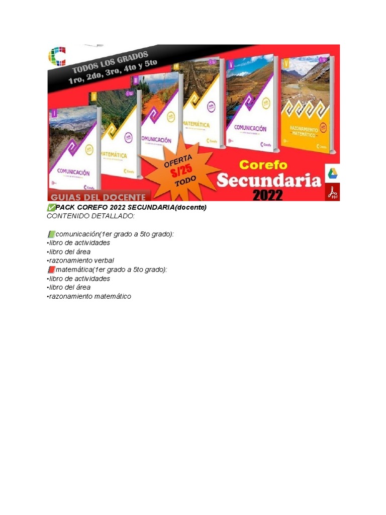 Pack Corefo 2022: Libros Secundaria | PDF