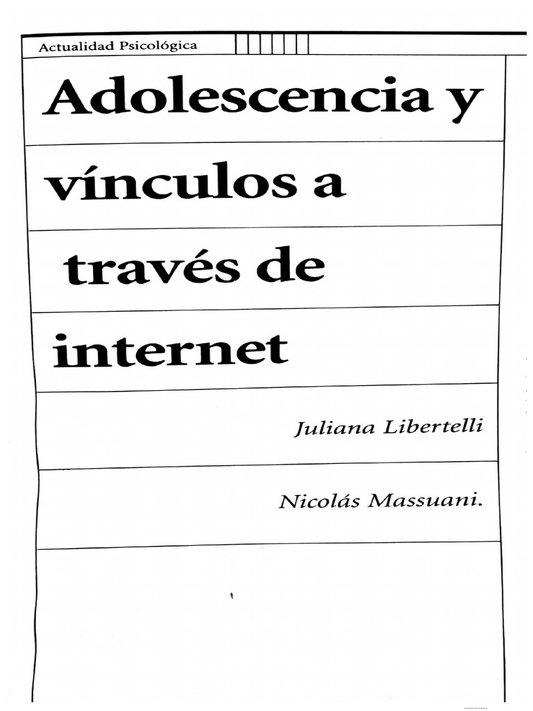 Libertelli-MassuaniAdolescencia y Vinculo A Traves de Internet | PDF