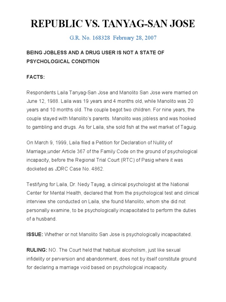Republic vs. Tanyag-San Jose | PDF