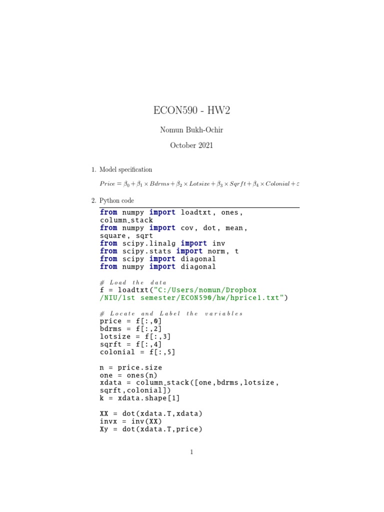 Econ590 HW2 | PDF | Computer Programming | Computer Science