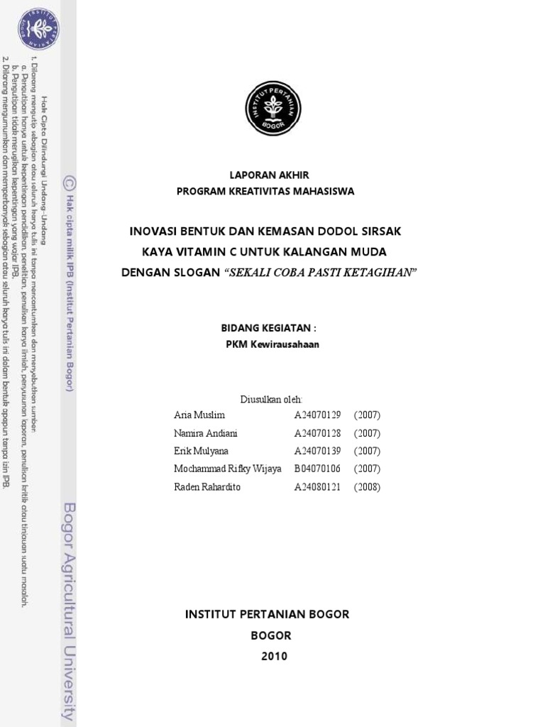 PKM-K Dodol Sirsak | PDF