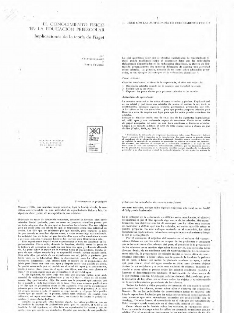 Kamii El Conocimiento Fisico Preescolar1 Pdf