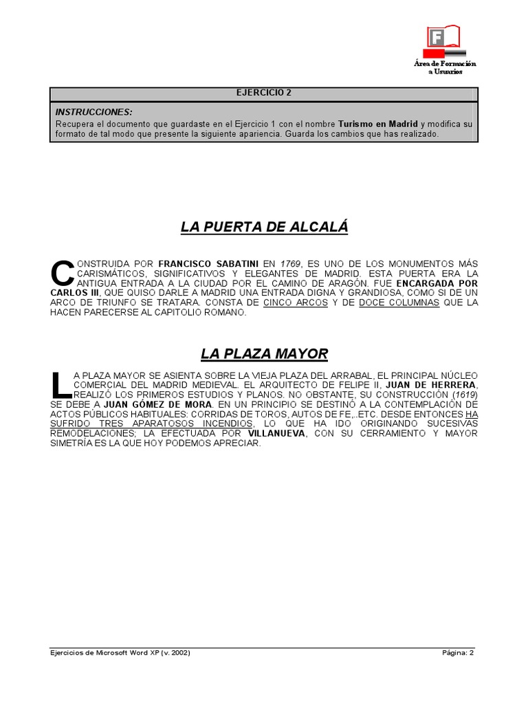 Ejercicios De Word Pdf Microsoft Microsoft Word