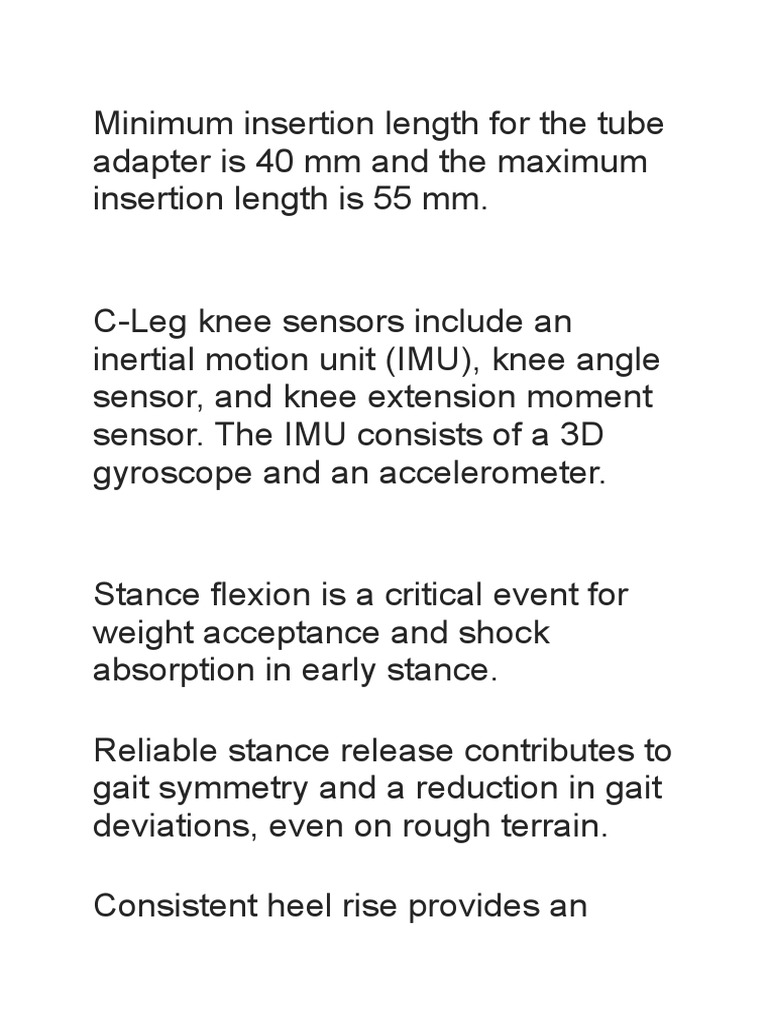 Revision C-Leg 4 | PDF | Prosthesis | Anatomical Terms Of Motion