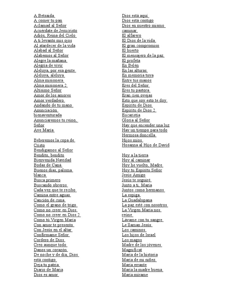 Lista de Midis | PDF | María, madre de Jesús | Amor