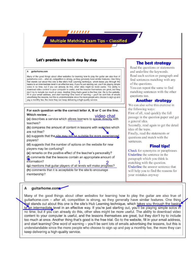 IGCSE Reading Skills Multiple Matching | PDF | Communication | Learning