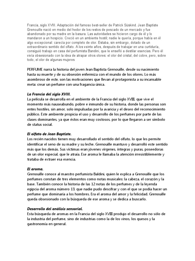 Pelicula El Perfume | PDF | Perfume | Olor