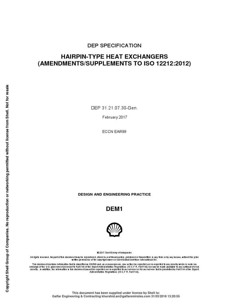 Spec 2017-02 A01 | PDF | Pipe (Fluid Conveyance) | Heat Exchanger