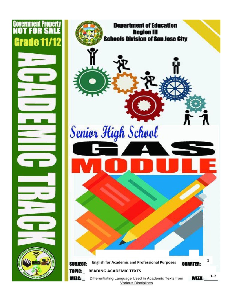 WEEK 1 & 2 Module 1 - English For Academic and Professional Purposes | PDF | Learning | Reading ...