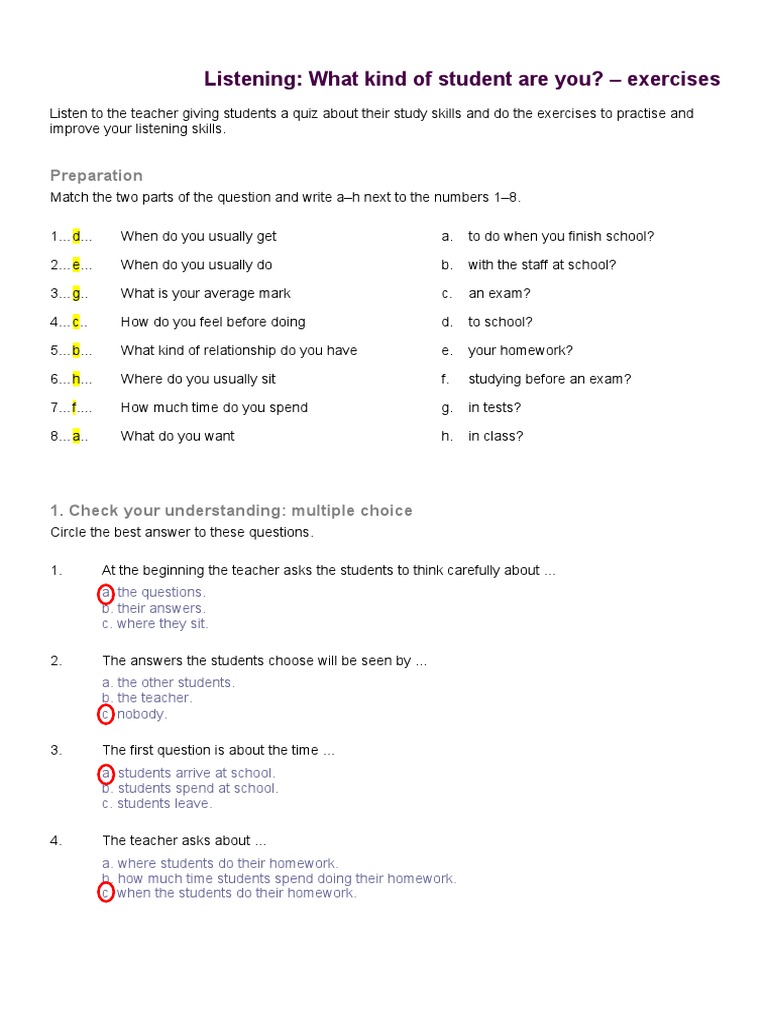 Student Type Quiz and Exercises | PDF | Test (Assessment) | Teachers