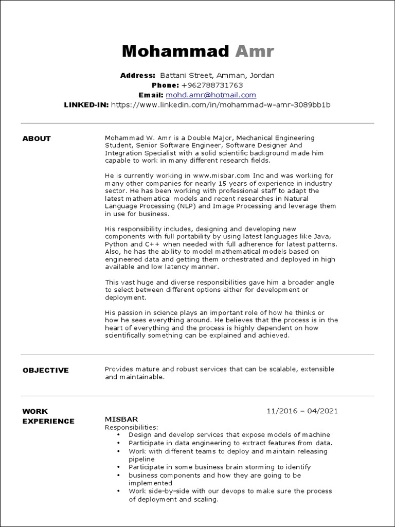 Mohammad W Amr Pdf Spring Framework Python Programming Language 