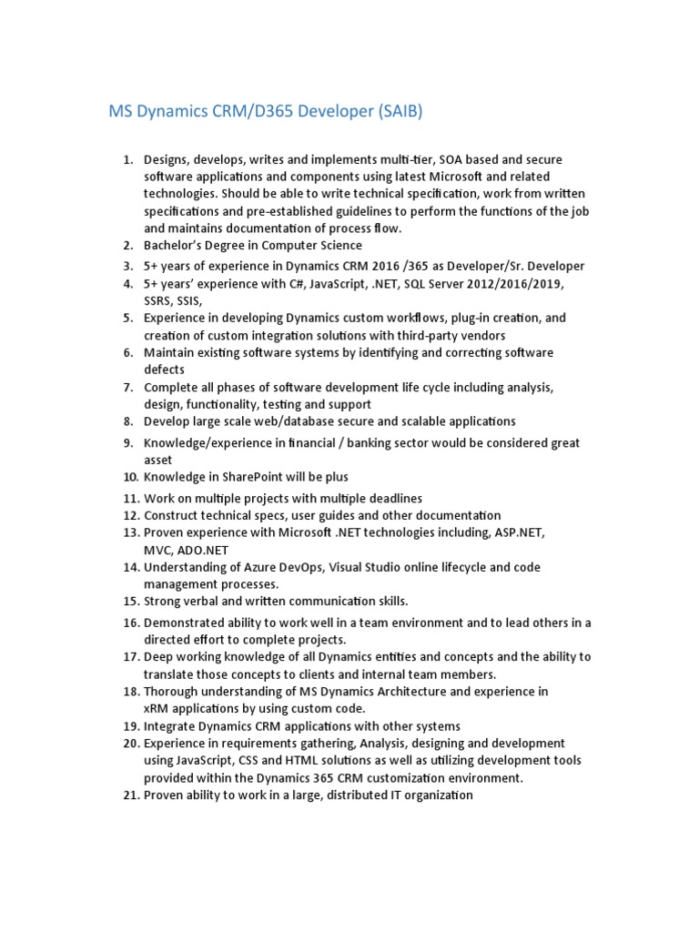 MS Dynamics CRM - Developer | PDF MS Dynamics CRM - Developer | PDF