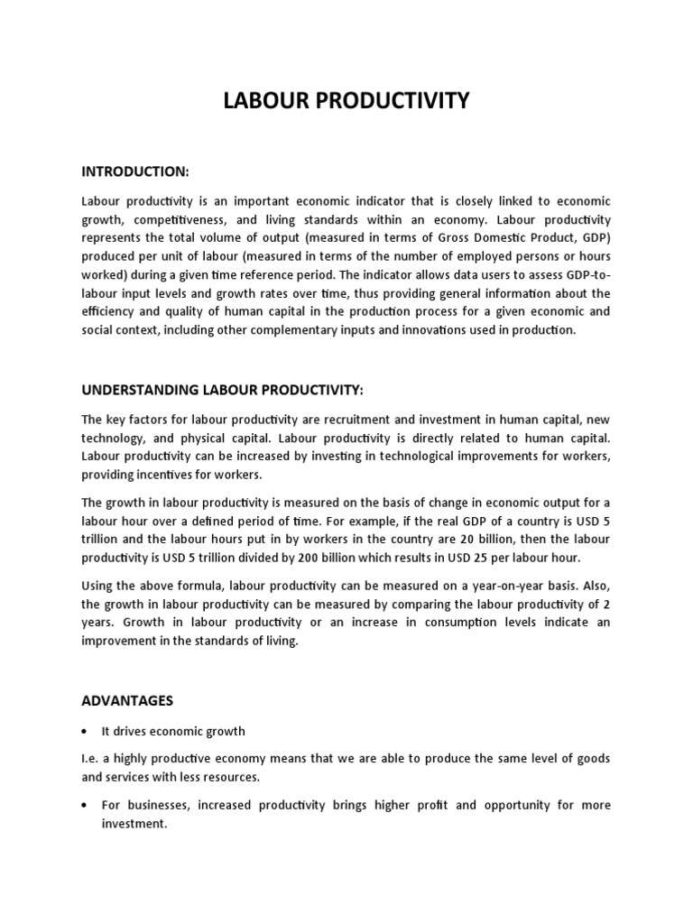 Labour Productivity | PDF | Labour Economics | Economic Growth