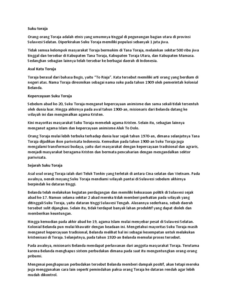 Suku Toraja | PDF | Perjalanan | Agama & Spiritualitas