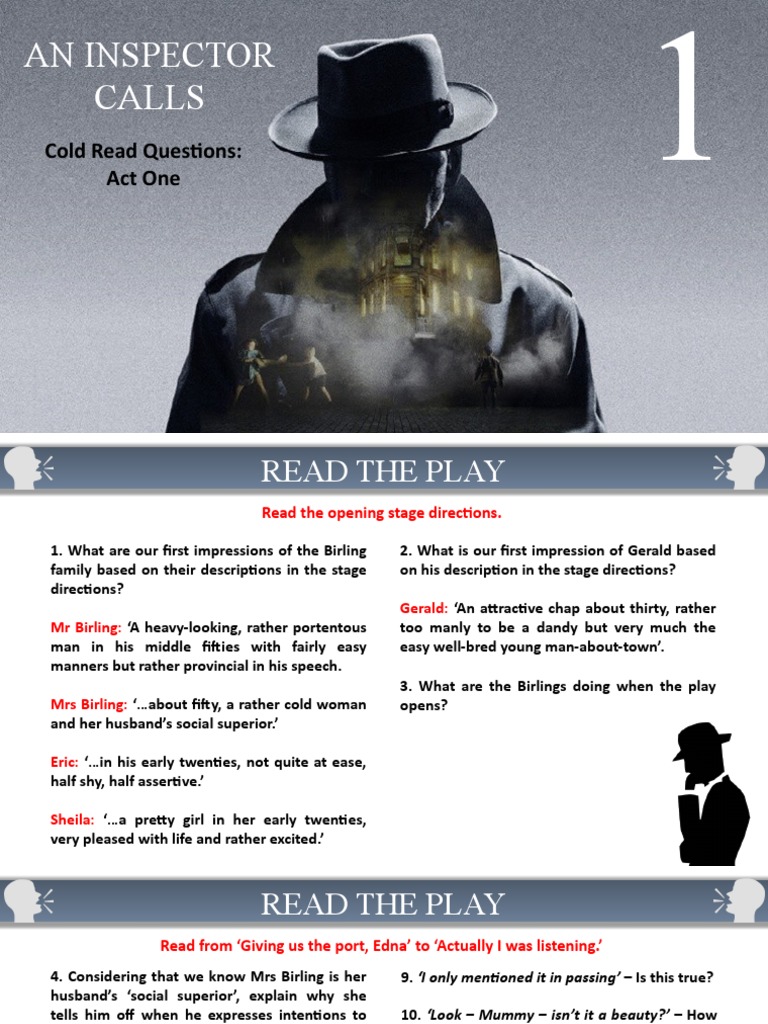 "An Inspector Calls Act One Analysis" | PDF
