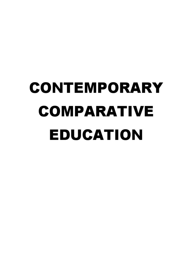 CONTEMPORARY COMPARATIVE EDUCATION | PDF