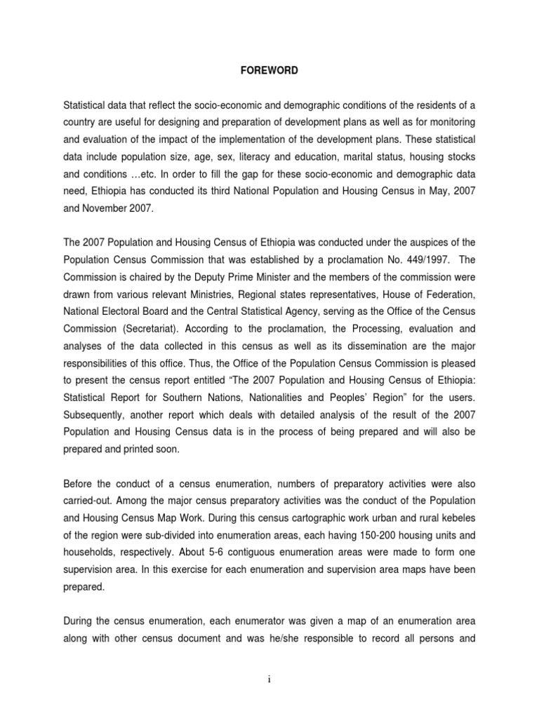 SNNPR | PDF | Census | Sampling (Statistics)