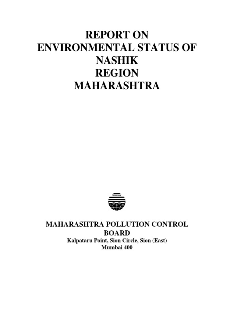 Environmental Status Report of Nashik Region, Maharashtra: An Overview ...
