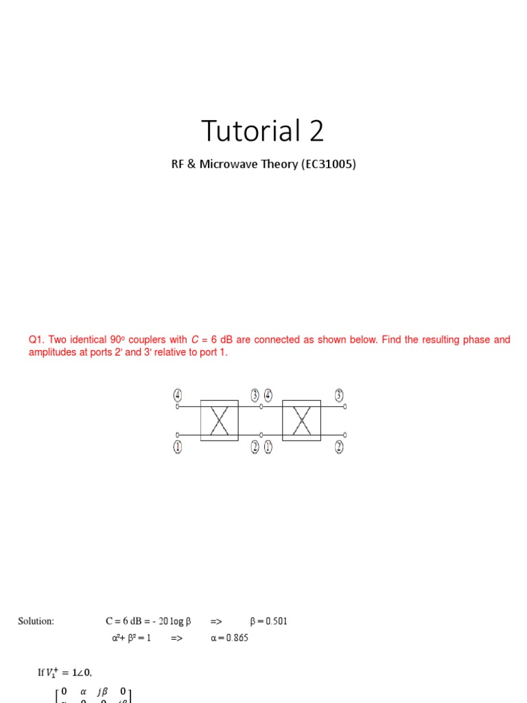 Tutorial 2 - Solutions | PDF | Wireless | Electrical Engineering