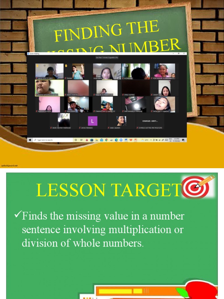 Finding The Missing Number in A Number Sentence | PDF